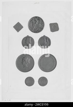 Coins and tokens, Jan Dam Steuerwald, 1822 - 1863 print Different coins ...