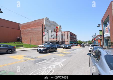 Cars driving past the Gem Theater in the historic 18th and Vine ...