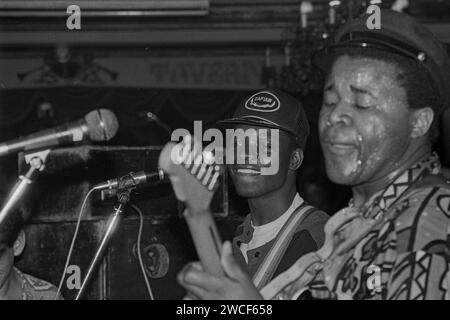 The Bhundu Boys perform at a pub in Nottingham's Lace Market in 1986 ...
