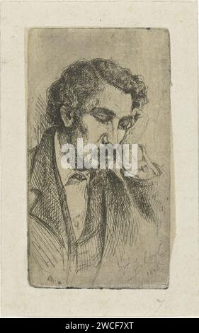 Portrait of the painter Taco Scheltema, Thomas Simon Cool, 1863 print ...