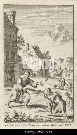 Parable of the lost son, Jan Luyken, 1712 print Amsterdam paper etching ...