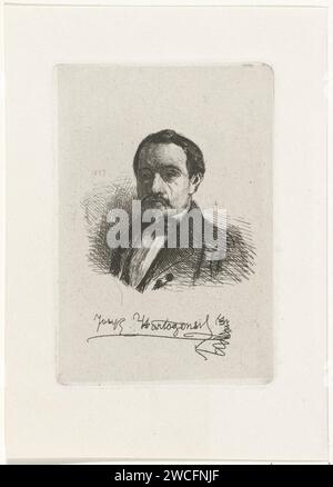 Self -portrait of Joseph Hartogensis, Joseph Hartogensis, 1857 print ...