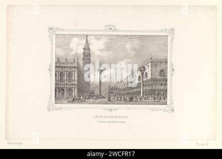 San Marcoplein in Venice, Giovanni Pividor, 1826 - 1872 print View of ...
