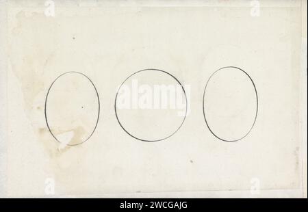Three round shapes, not closed, 1605 drawing A lying open oval ...