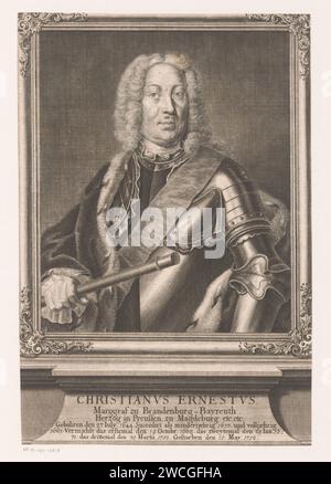 Portrait van Christian Ernst von Brandenburg -Bayreuth, Melchior Rein ...