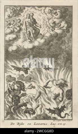 Vision of the rich man in hell, Jan Luyken, 1681 Stock Photo - Alamy