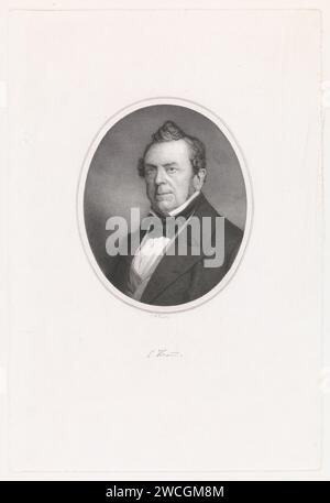 Portrait of Christiaan Kramm, Johann Wilhelm Kaiser (I), 1864 print ...