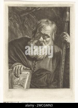 Old man with a spear, Robbert Muys, 1752 - 1825 print Rotterdam paper ...