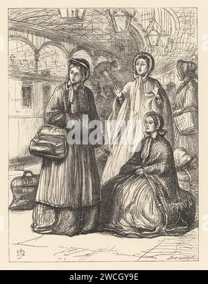 In a Victorian railway Ladies Waiting Room with a roaring coal fire for ...