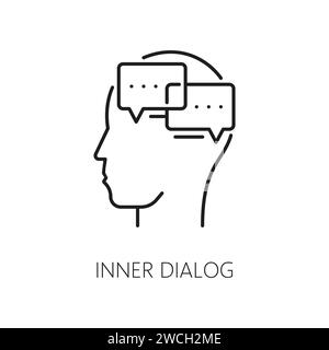 inner dialog line icon, outline symbol, vector illustration, concept ...