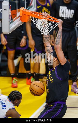 Los Angeles Lakers' Anthony Davis (3) dunks against Oklahoma City ...