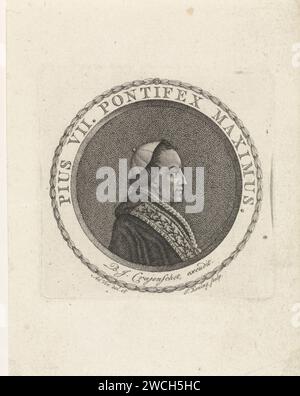 . Portrait bust of Pope Pius VII, carrying papal clothing. In the ...