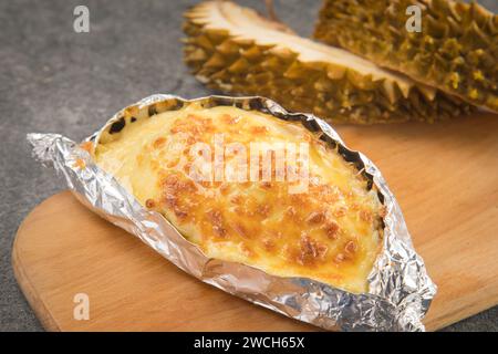 Thai Grilled Durian， BBQ Durian topped with cheese Stock Photo - Alamy