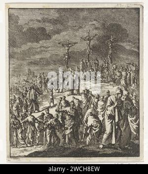 Three crosses on Golgotha, Jan Luyken, 1706 print Amsterdam paper ...