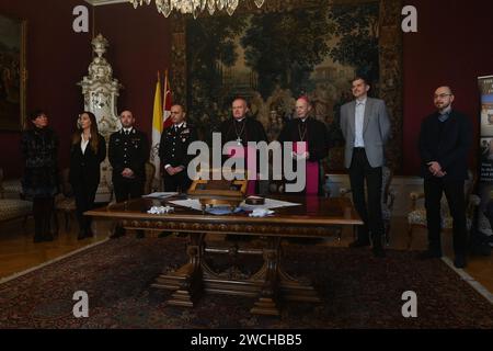 Ceremonial presentation of a copy of the book from the early 16th ...