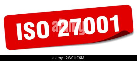 iso 27001 sticker. iso 27001 rectangular label isolated on white ...