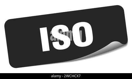 iso sticker. iso rectangular label isolated on white background Stock ...