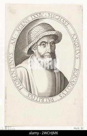 Portrait of Michelangelo Buonarroti, Jacob Bos, 1530 - 1580 print ...