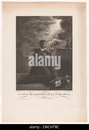 Aloysius Gonzaga kneeling before an altar, Four Jesuits (series title ...