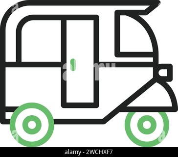 Trishaw icon outline vector. Rickshaw old. Indian bike color flat Stock ...