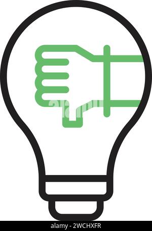 brain human with alert symbol line and fill style icon vector ...