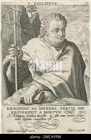 Apostle Filippus, Crispijn van de Passe (I), 1574 - 1637 print The ...