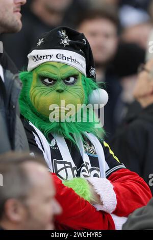 A Newcastle United fan dressed in a Santa costume during the Premier ...