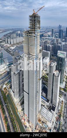 Nanjing. 16th Jan, 2024. An aerial drone photo taken on Jan. 16, 2024 ...