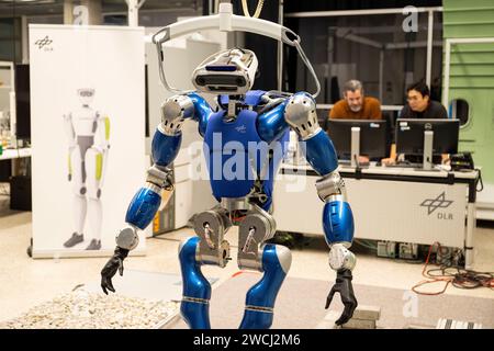 16 January 2024, Bavaria, Weßling: Employees of the German Aerospace ...