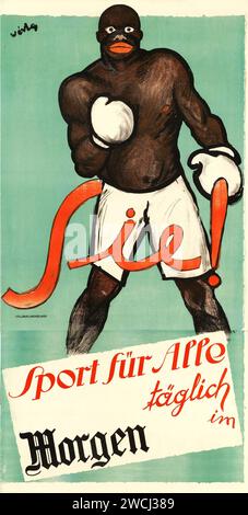 Boxing poster - Boxer Jack Johnson - Champion of the world, 1909 Stock ...