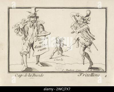 Three characters from the commedia dell'arte. On the left Scaramouche ...