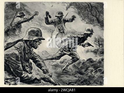 6 Künstler-Postkarten ''Frontbilder 1918'' nach Original-Litographien ...