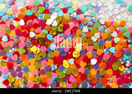 Background with group of hearts of many colors Stock Photo - Alamy