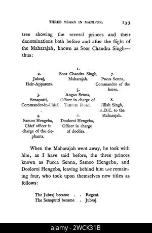 A Meitei royal family tree showing the several princes and their ...