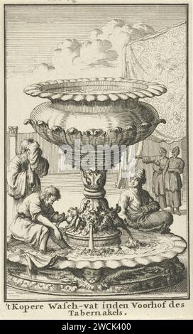 Copper washing vessel or rinsing basin in the court of the Tabernacle ...
