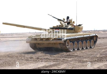 An Iraqi T-72 main battle tank destroyed near Ali Al Salem Air Base ...