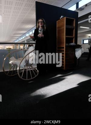 Sarah Monk, Director of LAF introduces the 2024 fair Stock Photo - Alamy