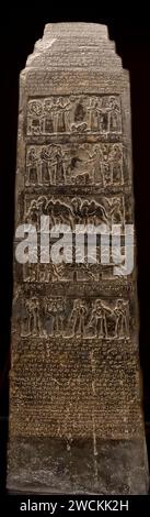 Assyrian culture. Black Obelisk of Shalmaneser III. Limestone, c. 825 ...
