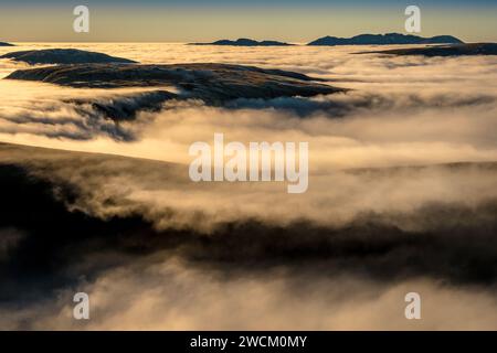 A sea of cloud - temperature inversion or cloud inversion - with the ...