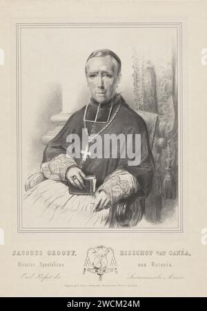 Portrait of Bishop Jacobus Grooff, Henricus Wilhelmus Couwenberg, 1845 ...
