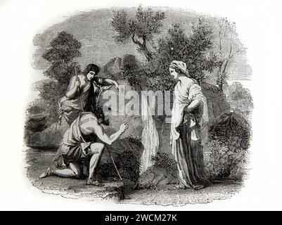 Bible Stories- Illustration Of Joshua Asking God To Make The Sun And ...