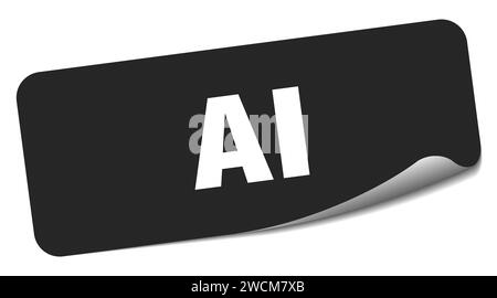 ai sticker. ai rectangular label isolated on white background Stock ...