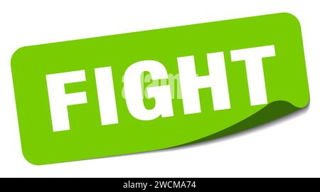 fight sticker. fight rectangular label isolated on white background ...