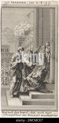 Peter and John heal a paralyzed man at the temple gate, Benjamin ...