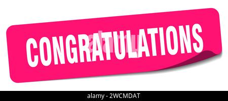 congratulations sticker. congratulations rectangular label isolated on ...