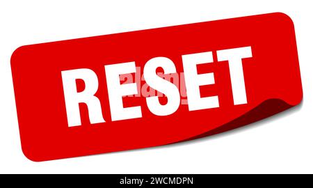 reset sticker. reset rectangular label isolated on white background ...