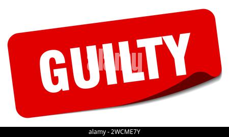 guilty sticker. guilty rectangular label isolated on white background ...
