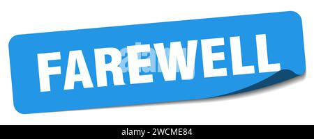 farewell sticker. farewell rectangular label isolated on white ...