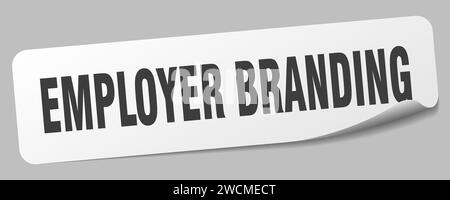 employer branding sticker. employer branding rectangular label isolated ...