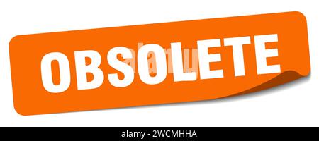 obsolete sticker. obsolete rectangular label isolated on white ...